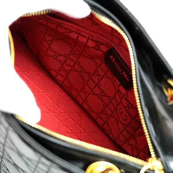 クリスチャンディオール Christian Dior レディディオール カナージュ ハンドバッグ 2WAYバッグ ミディアム パテント 黒 G ...