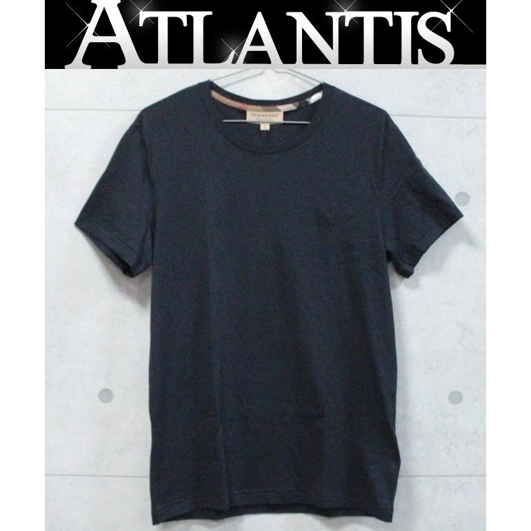 未使用 バーバリー BURBERRY 半袖Tシャツ クルーネック ネイビー メンズ コットン100％ sizeS 【66168 ...