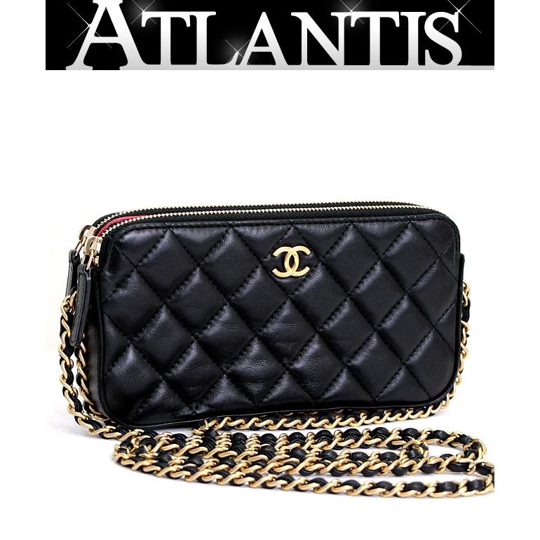 シャネル CHANEL アラウンドチェーンウォレット スマホケース ラム 黒 30番 【66598】 : atlantis - 通販 ...