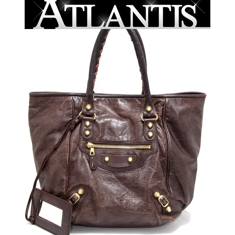 バレンシアガ BALENCIAGA ジャイアント サンデー ハンドバッグ トートバッグ レザー ブラウン 【67041】 : atlantis ...