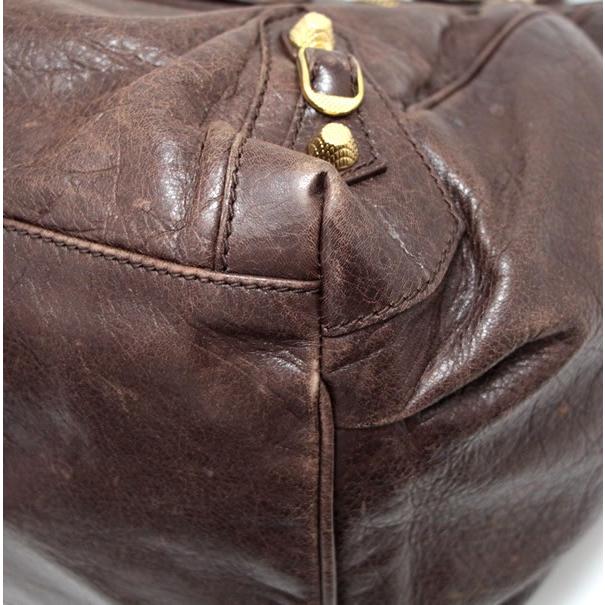 バレンシアガ BALENCIAGA ジャイアント サンデー ハンドバッグ トートバッグ レザー ブラウン 【67041】 : 67041 ...