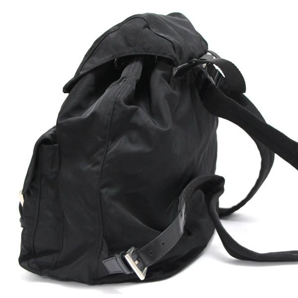 美品 プラダ PRADA 三角ロゴ リュックサック バックパック Wポケット ナイロン 黒 【67947】 : 67947 ...