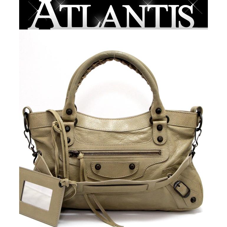 バレンシアガ BALENCIAGA ザ・ファースト ハンドバッグ 2WAYバッグ レザー ベージュ系 103208 【68086 ...