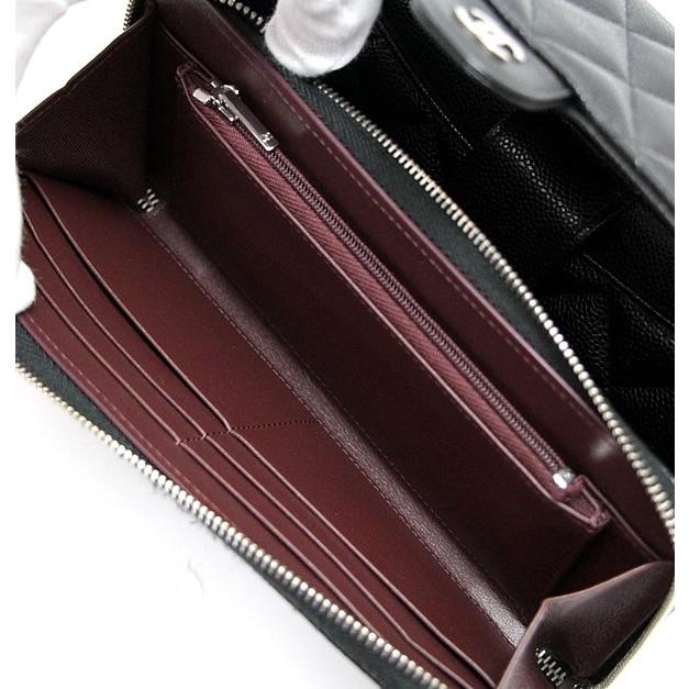 美品 シャネル CHANEL マトラッセ クラシックフラップ スマホポーチ付き チェーンウォレット キャビア 黒 S金具 【68608 ...