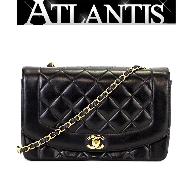 シャネル CHANEL ダイアナ25 マトラッセ チェーンショルダーバッグ ラム 黒 G金具 2番台 【68877】 : atlantis - 通販 - Yahoo!ショッピング