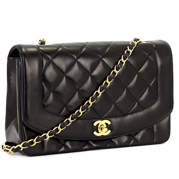 シャネル CHANEL ダイアナ25 マトラッセ チェーンショルダーバッグ ラム 黒 G金具 2番台 【68877】 : atlantis - 通販 - Yahoo!ショッピング