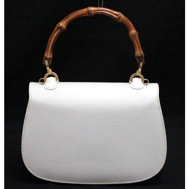 グッチ GUCCI ヴィンテージ バンブー 2WAY ハンドバッグ ショルダーバッグ レザー 白 【69006】 : atlantis ...