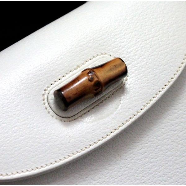 グッチ GUCCI ヴィンテージ バンブー 2WAY ハンドバッグ ショルダーバッグ レザー 白 【69006】 : atlantis ...