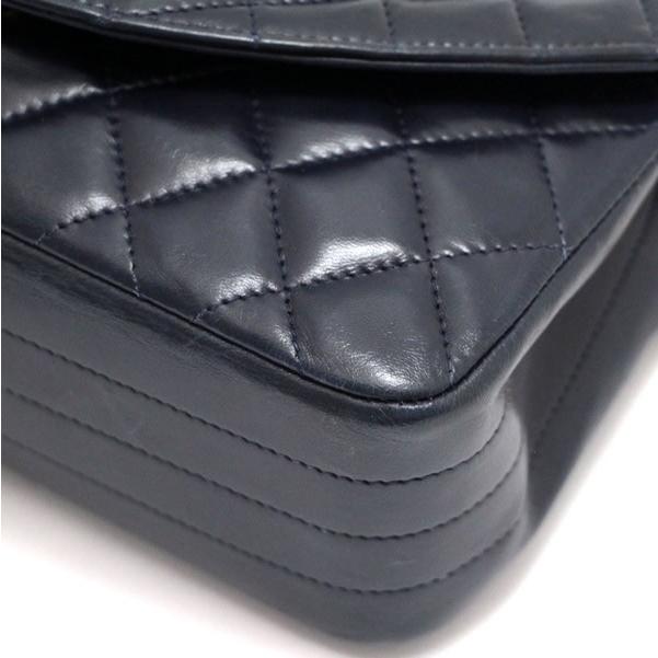 シャネル CHANEL ヴィンテージ マトラッセ23 シングルチェーン ショルダーバッグ ラム ネイビー G金具 【69142 ...