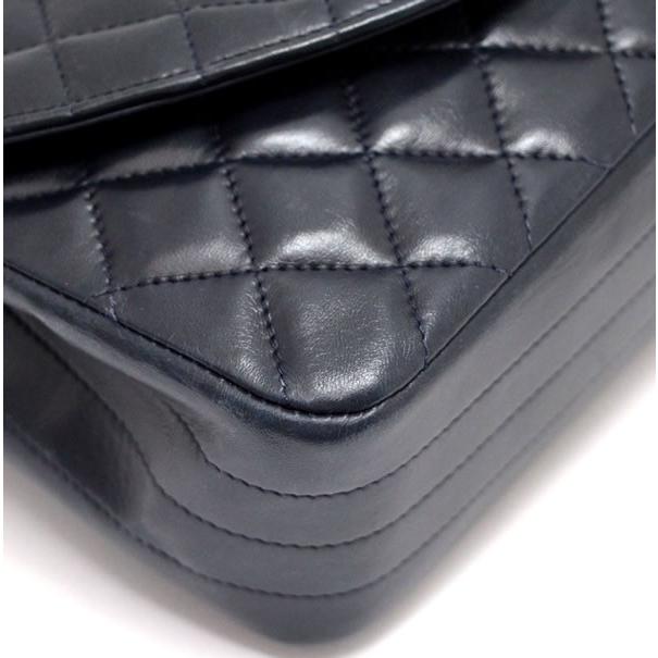 シャネル CHANEL ヴィンテージ マトラッセ23 シングルチェーン ショルダーバッグ ラム ネイビー G金具 【69142 ...
