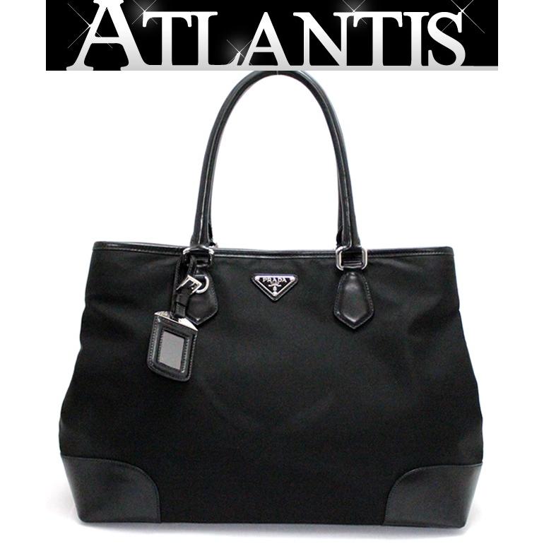 プラダ PRADA 三角ロゴ トートバッグ ナイロン×レザー 黒 【69546】 : atlantis - 通販 - Yahoo!ショッピング