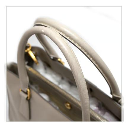 プラダ PRADA ガレリア 2WAY ハンドバッグ ショルダーバッグ ミディアム サフィアーノレザー グレー 【69554 ...