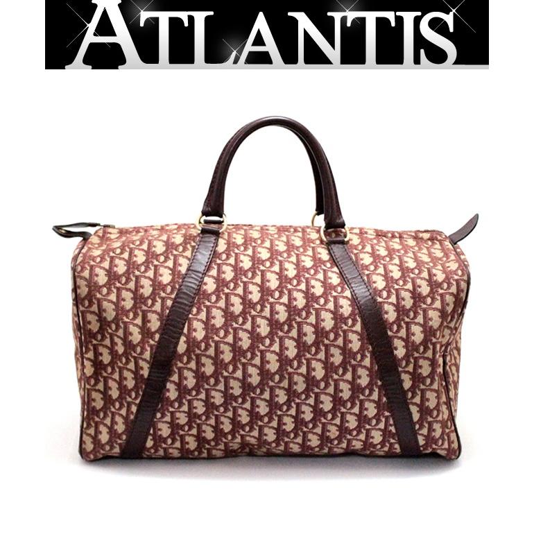 【在庫処分大セール】クリスチャンディオール Christian Dior ヴィンテージ トロッター ミニボストンバッグ キャンバス 赤 ...