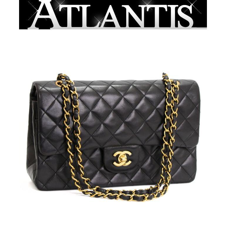 シャネル CHANEL マトラッセ25 Wフラップ チェーンショルダーバッグ ラムスキン 黒 G金具 3番台 【71033】 : atlantis - 通販 - Yahoo!ショッピング