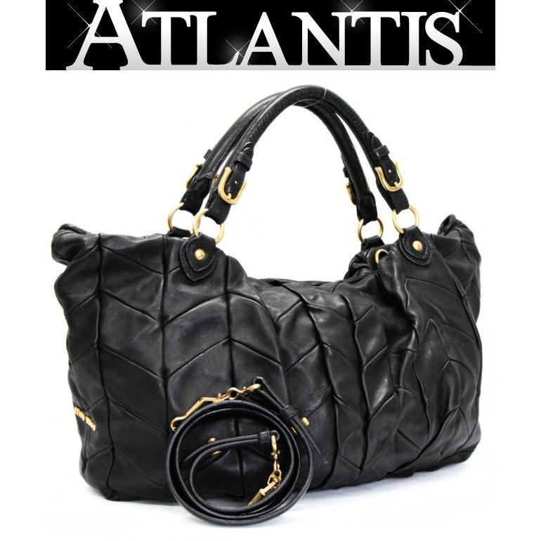 ミュウミュウ miu 2WAYボストンバッグ ラージ キルティング レザー 黒 【72265】 : atlantis - 通販 - Yahoo ...