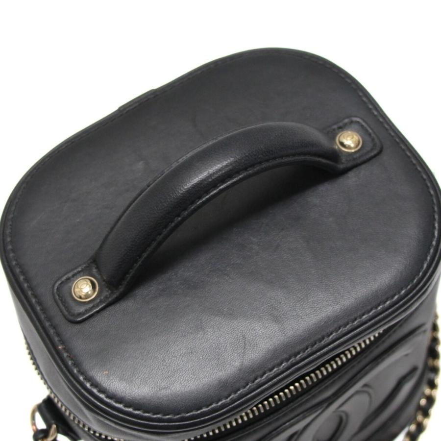 シャネル CHANEL ココマーク バニティ トップハンドル チェーンショルダーバッグ ラム 黒 G金具 28番台 AS0323 【73605 ...