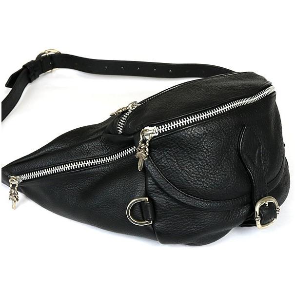 CHROME HEARTS 銀座店 クロムハーツ インボイス付き 美品 スナットパック ラージ レザー SV925 黒 94930 ...