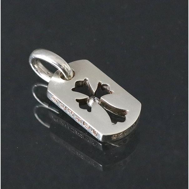 CHROME HEARTS 銀座店 クロムハーツ タイニーカットアウトクロス ドッグタグ アフターパヴェダイヤ シルバー SV925 ...