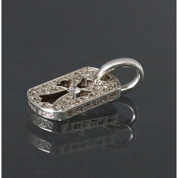 CHROME HEARTS 銀座店 クロムハーツ タイニーカットアウトクロス ドッグタグ アフターパヴェダイヤ シルバー SV925 ...