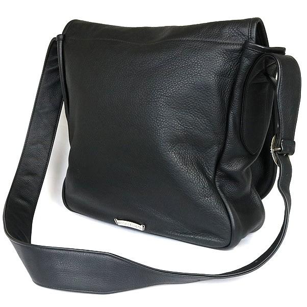 CHROME HEARTS 銀座店 クロムハーツ 美品 インボイス付き メールバッグ セメタリークロスパッチ メンズ レザー SV925 黒 ...