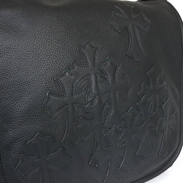 CHROME HEARTS 銀座店 クロムハーツ 美品 インボイス付き メールバッグ セメタリークロスパッチ メンズ レザー SV925 黒 ...