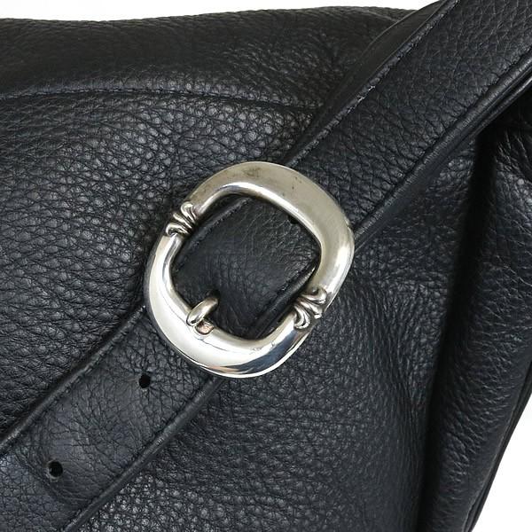 CHROME HEARTS 銀座店 クロムハーツ 美品 インボイス付き メールバッグ セメタリークロスパッチ メンズ レザー SV925 黒 ...