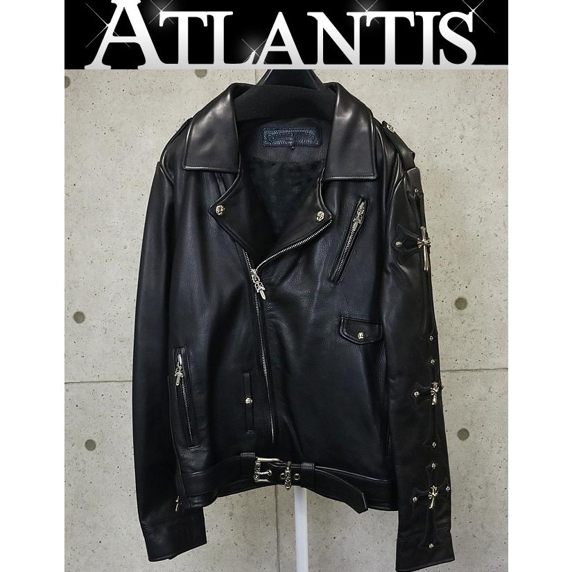 CHROME HEARTS 銀座店 クロムハーツ 美品 SLUFF CHクロス ライダースジャケット JVP SV925 size:L 黒 95493 : atlantis - 通販 ...