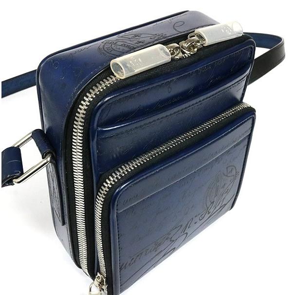 Berluti 銀座店 新品 ベルルッティ SPオーダー マイルズ カリグラフィ ショルダーバッグ ブルー 96119 : atlantis ...