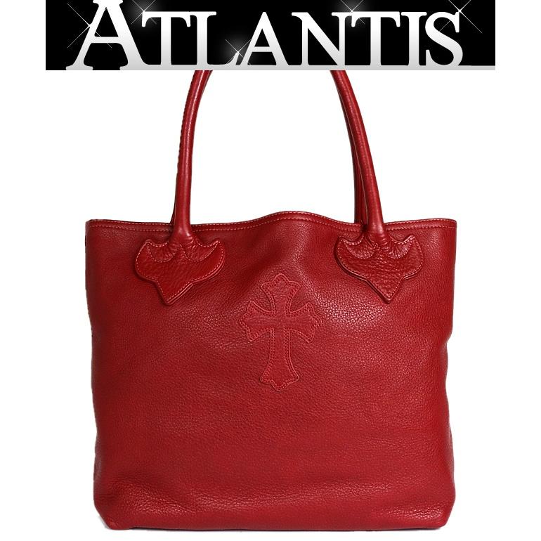 CHROME HEARTS 銀座店 クロムハーツ 美品 FSトート バッグ レザー メンズ シルバー SV925 赤 96950 : ...