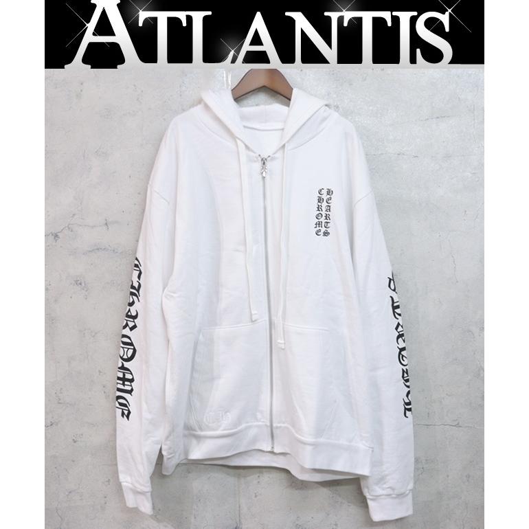 CHROME HEARTS 銀座店 未使用 クロムハーツ アームロゴ ダガージップ 裏起毛 パーカー メンズ size:L 白 97152 ...