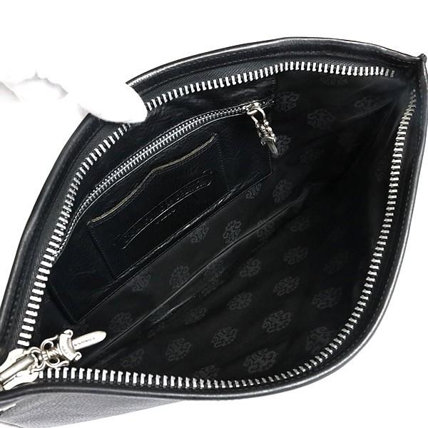 CHROME HEARTS 銀座店 クロムハーツ インボイス付き FLAT MED PLANE フラットポーチ クラッチバッグ レザー メンズ ...