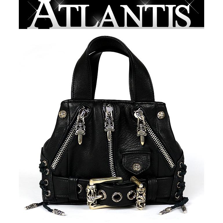 CHROME HEARTS 銀座店 クロムハーツ 新品 JJ DEAN MINI ハンドバッグ レザー シルバー SV925 黒 97729 ...