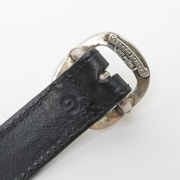 CHROME HEARTS 銀座店 クロムハーツ ガンスリンガー クロスボール レザー ブレス シルバー SV925 黒 97851 ...
