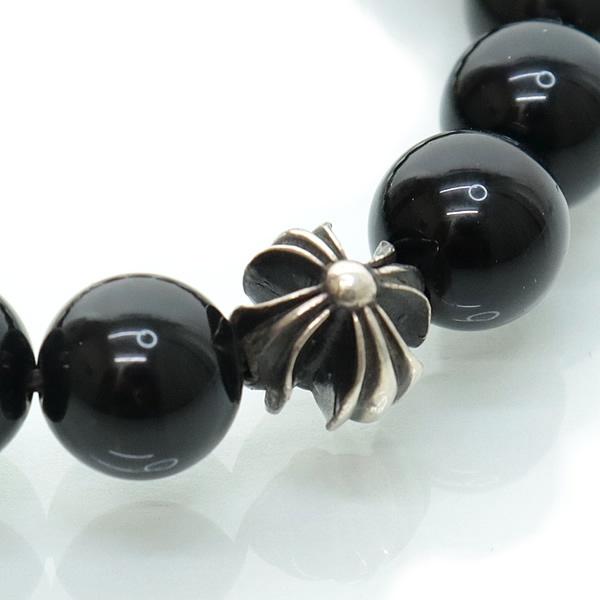 CHROME HEARTS 銀座店 クロムハーツ オニキス スタックCHクロス ビーズブレス 10mm メンズ シルバー SV925 黒 ...