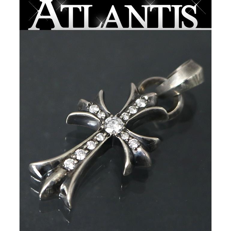 CHROME HEARTS 銀座店 クロムハーツ スモールクロス ウィズベイル アフター パヴェダイヤ ペンダント シルバー SV925 ...