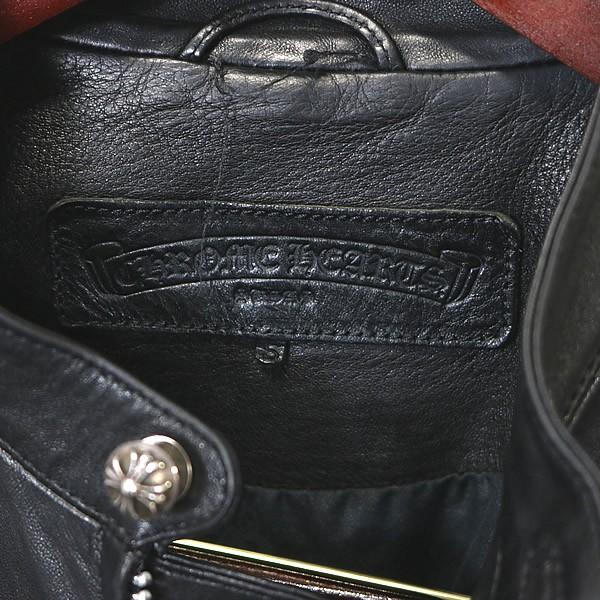 CHROME HEARTS 銀座店 クロムハーツ レーシング2 シングル ライダース ジャケット レザー メンズ シルバー size:S 黒 ...