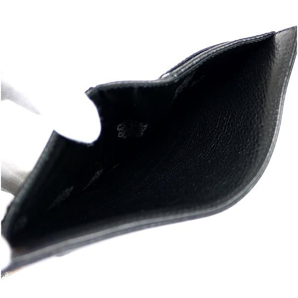 CHROME HEARTS 銀座店 クロムハーツ 新品 ミニウェーブ ウォレット クロスボタン 三つ折財布 SV925 黒 99723 ...