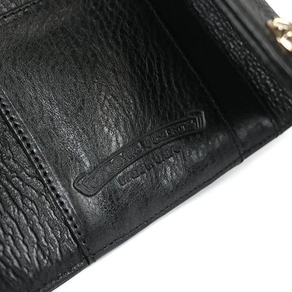CHROME HEARTS 銀座店 クロムハーツ 新品 ミニウェーブ ウォレット クロスボタン 三つ折財布 SV925 黒 99723 ...