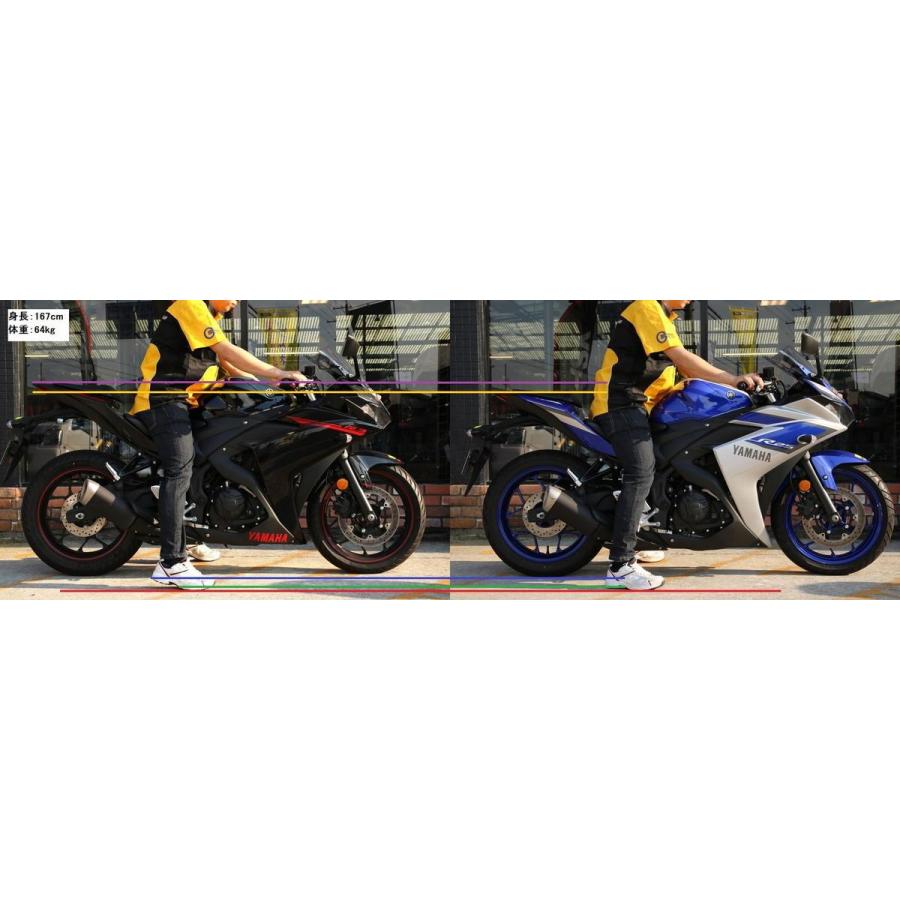 RPM GII ZERO MT-25 MT-03 YZF-R25 YZF-R3 リバウンドアジャスタブル リア ローダウンサスペンション + ショートサイドスタンドセット : アトラス ...