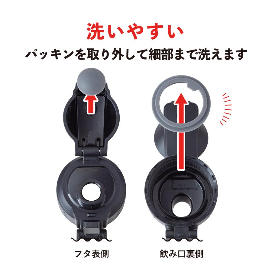 水筒 550ml 保冷 真空断熱 ステンレス サイクルボトル ワンタッチ式 直飲み キズに強い 汚れにくい スポーツドリンク対応 ブラック ACB-550BK :acb-550bk:アトラス ...