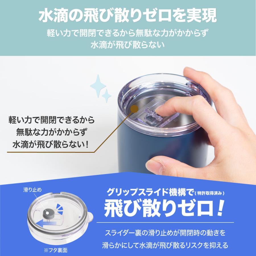 蓋付きマグカップ 300mL 保温 保冷 真空断熱 ステンレス スライドふた付き 洗いやすい コーヒー用 直接ドリップ可能 カフェリンク アトラス AFSM-301 : afsm-301 ...