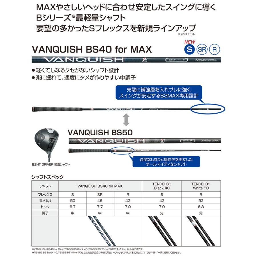 ブリヂストンスポーツ 「11日限定！最大5,000円引きクーポン！」ブリヂストン B3 MAX D ドライバー VANQUISH BS40 for カーボンシャフト バンキッシュ マックス ...