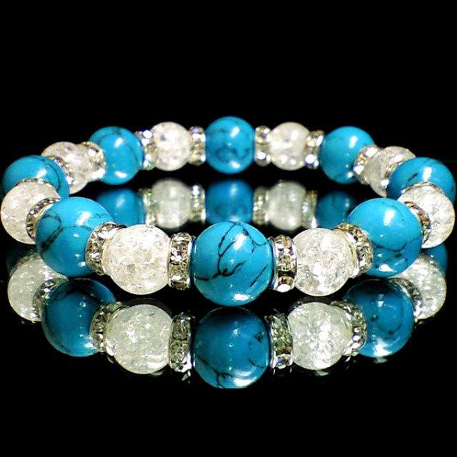 ブレスレット ストーン メンズサイズ 美麗AAA ハウライトターコイズ 12ミリ × クラック水晶 GL-N5-1 : ATOMIC LINE - 通販 - Yahoo!ショッピング