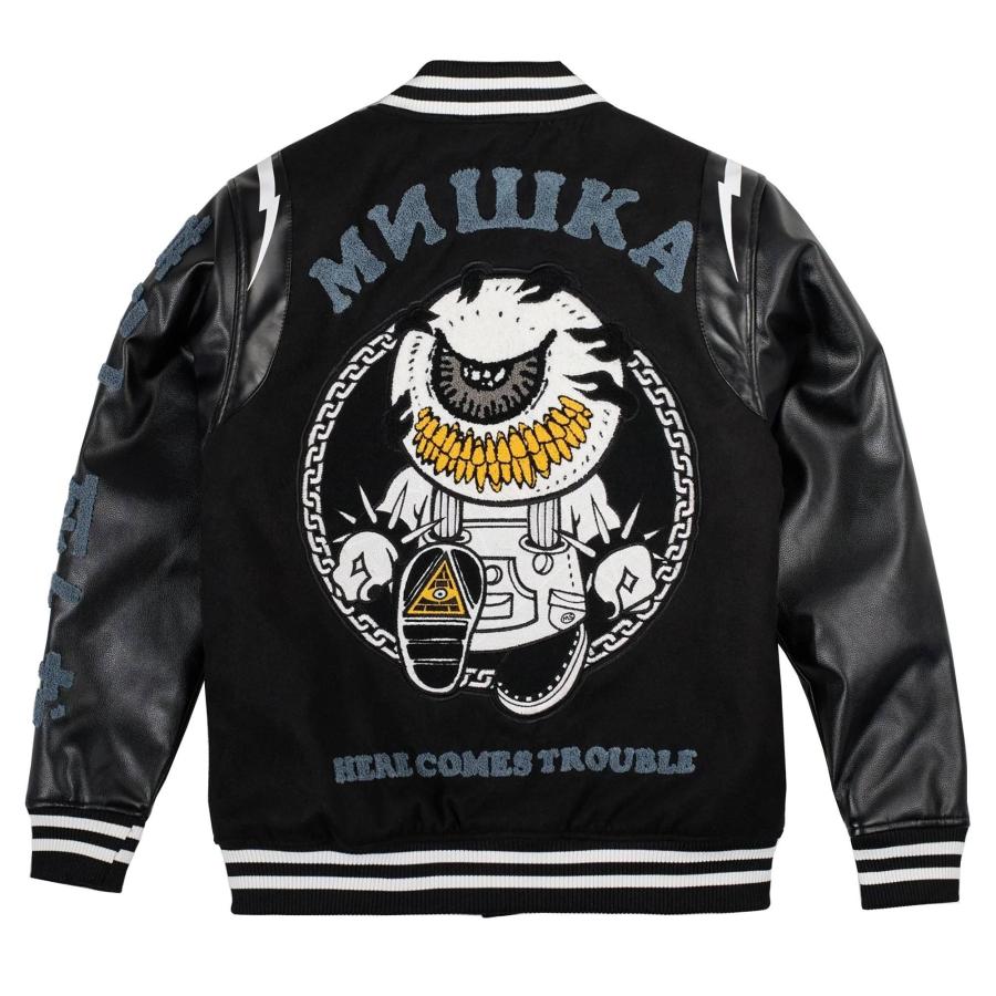 MISHKA TROUBLEMAKER スタジャン バーシティ ジャケット ブラック VARSITY JACKET Black ミシカ サイズ ...