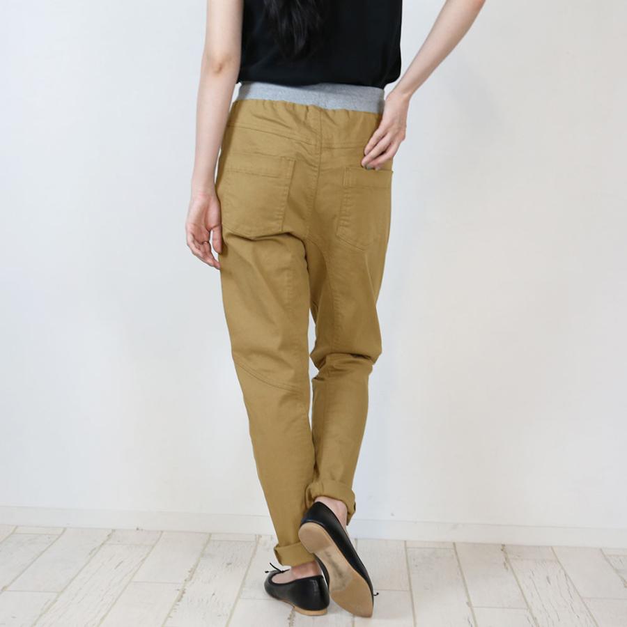 パンツ ロング テーパード ベイカー サルエル ツイル チノ ウエストリブ コットン 綿 ゆったり 楽ちん 大きいサイズ 大人カジュアル レディース : wc-0229 : atONE ...