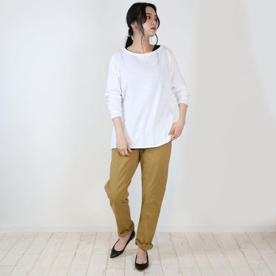 パンツ ロング テーパード ベイカー サルエル ツイル チノ ウエストリブ コットン 綿 ゆったり 楽ちん 大きいサイズ 大人カジュアル レディース : wc-0229 : atONE ...