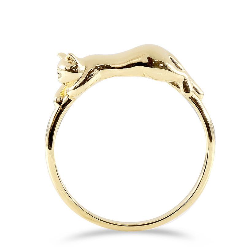 ジュエリー工房アトラス 18金 リング ゴールド 猫 指輪 イエロー ジュエリー工房アトラス 18金 リング ゴールド 猫 指輪 イエロー