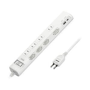 サンワサプライ 節電タップ 2P形状 6個口 1m ホワイト TAP-B108UC-1W : Atsツールストア - 通販 - Yahoo!ショッピング