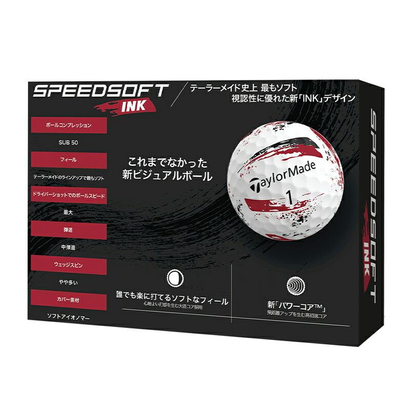 TaylorMade 【即納】 1ダース テーラーメイド スピードソフト インク ボール 2024 レッド SPEED SOFT INK ...