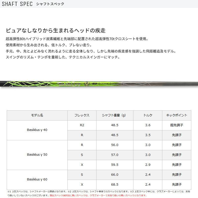 BRIDGESTONE カスタム ブリヂストン ドライバー用スリーブ付きシャフト Basileus Gamma バシレウス ガンマ B1ST B2HT#B1 B2 : アトラクトゴルフ ...
